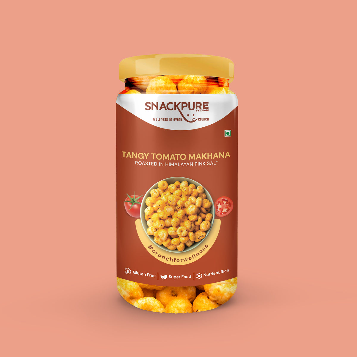 Crunchy Tangy Tomato Makhana Roasted In Himalayan Pink Salt Zuari Foods